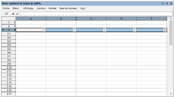 Tutoriel - Tableau: Créer un tableau à partir des donnés des murs